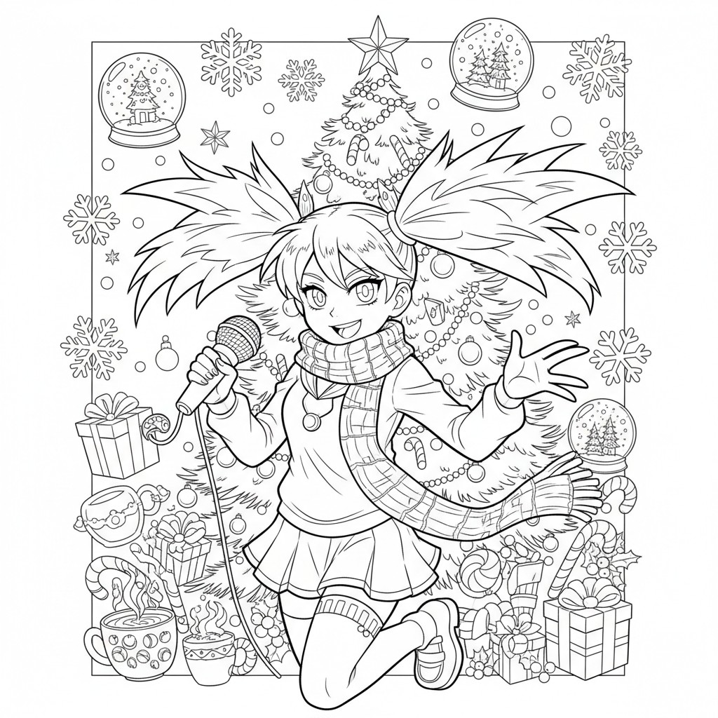 December coloring page of Junko – The Tale of Junko